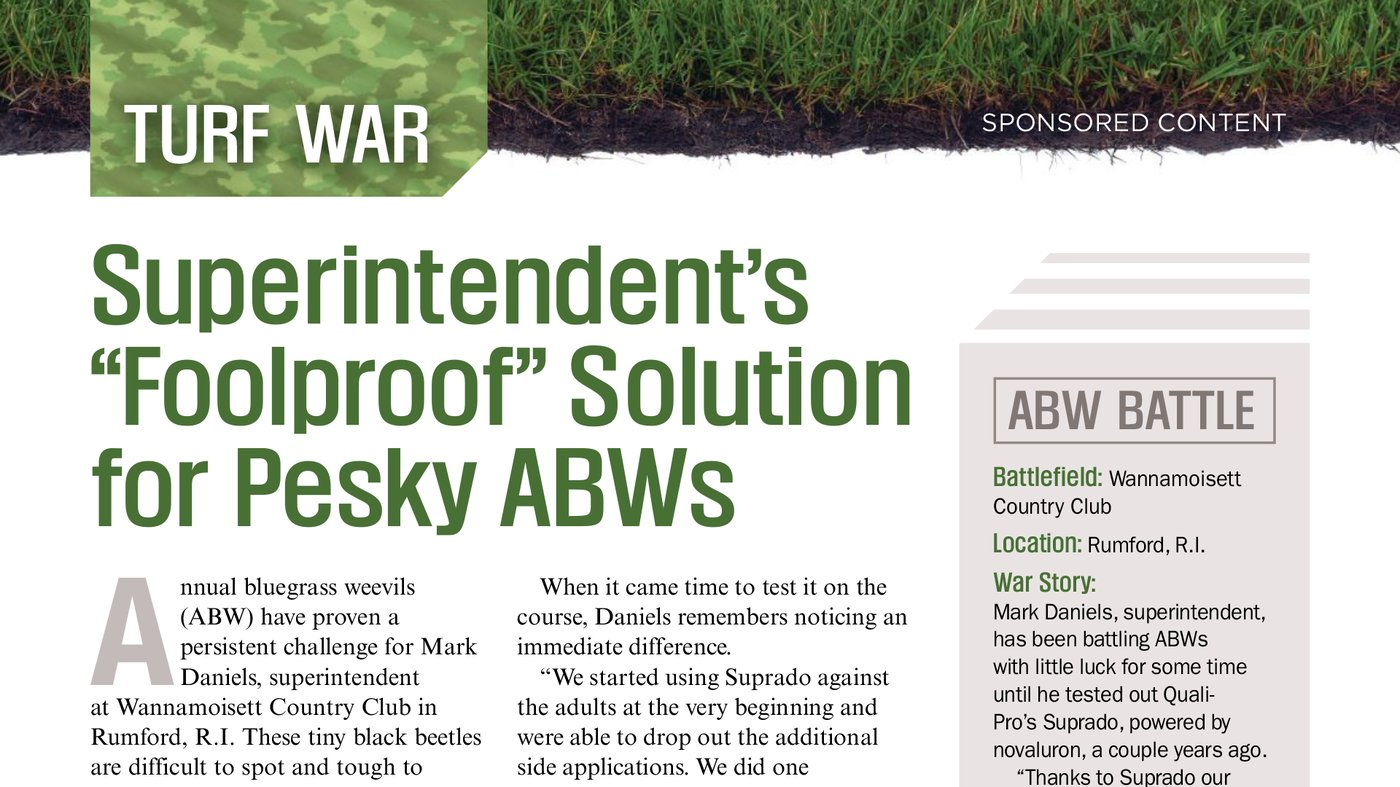 Superintendent’s“Foolproof” Solutionfor Pesky ABWs